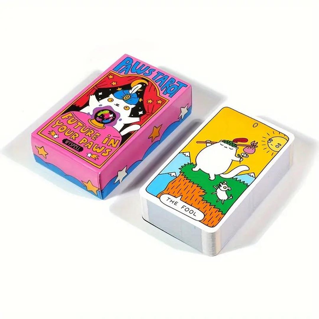 Cat Tarot Deck 78-card Cat Paws Tarot Set Fun & Whimsical Fortune ...