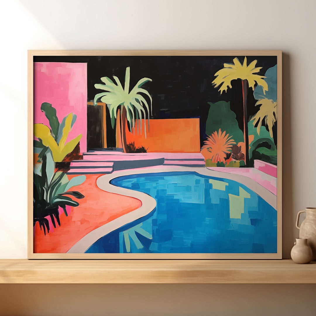 Modern Pool Painting Digital Download - Etsy