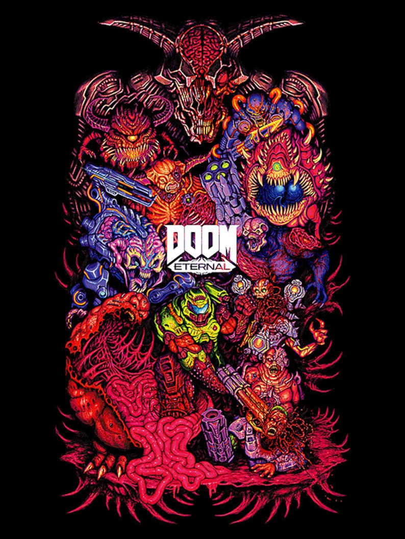 Doom Eternal Video Game T Shirt Png - Etsy
