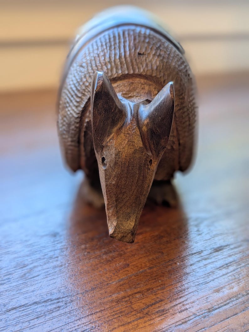 Group of Two Carved Wooden Armadillos - Etsy