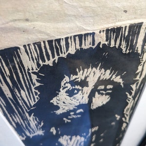 Vintage Religious Christian Block Print of Jesus on Handmade Paper - Etsy