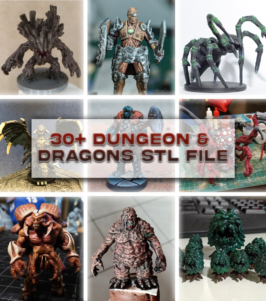 30 Dungeon & Dragons STL 3D File Bundle Pack 3D Printed Dnd File Dnd ...