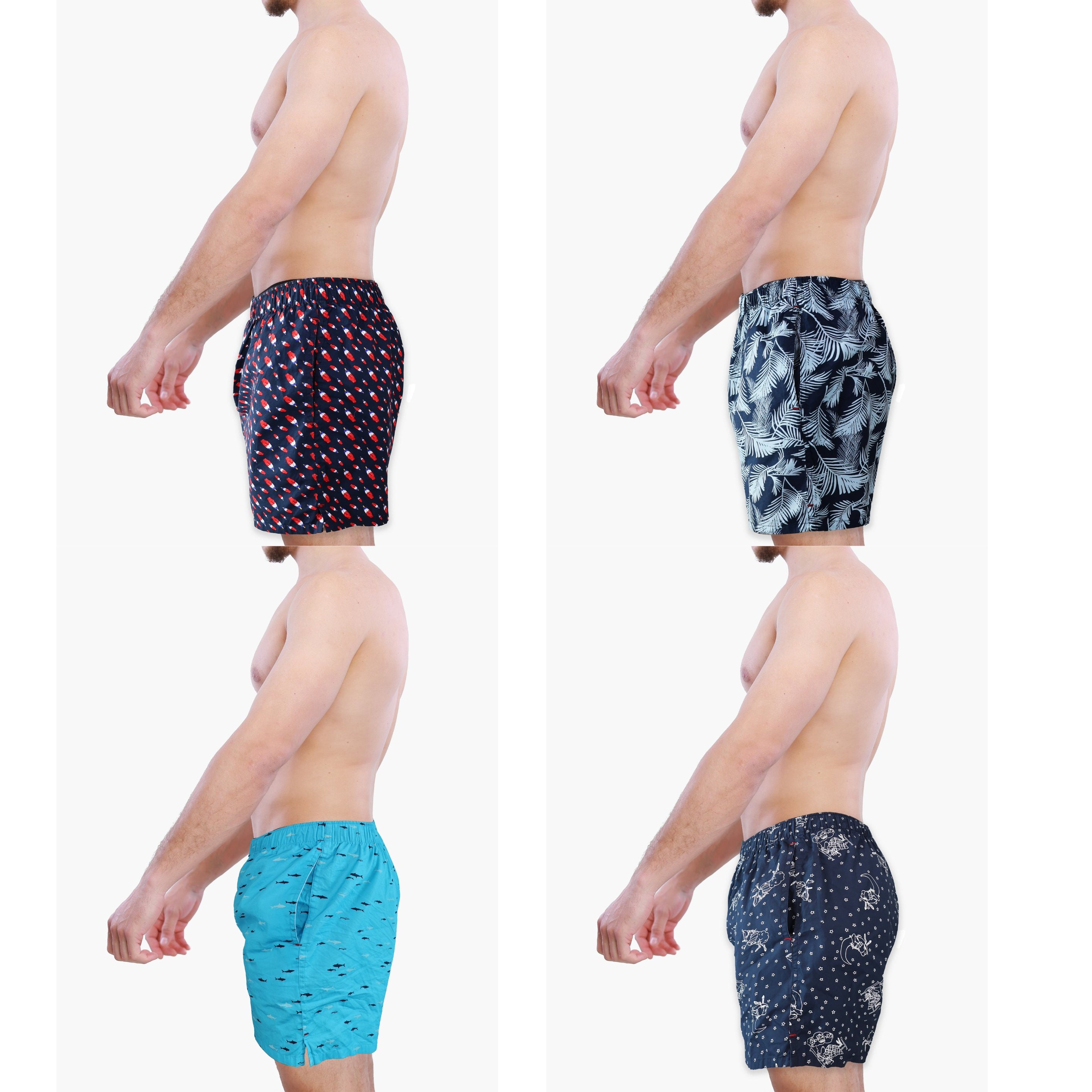 Unisex Woven Cotton Boxers Pockets and Button Fly, Men’s Underwear,men ...