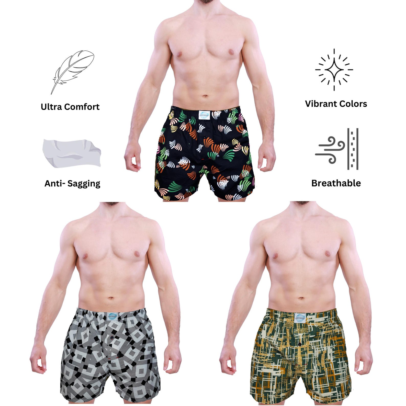 Unisex Woven Cotton Boxers With Pockets and Button Fly, Men’s Underwear ...