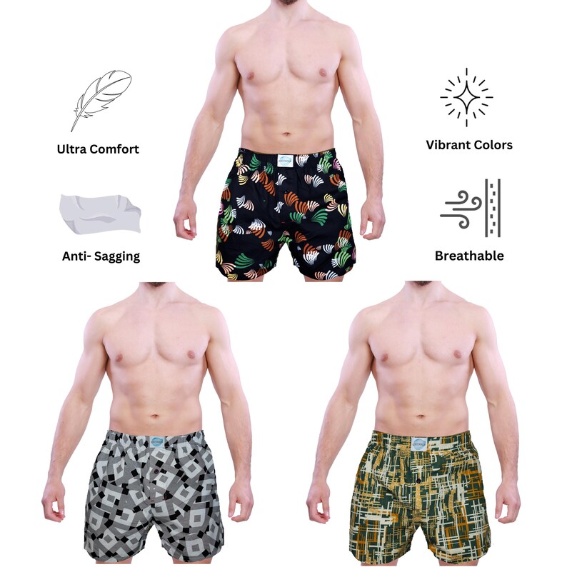 Unisex Woven Cotton Boxers With Pockets and Button Fly, Men’s Underwear ...