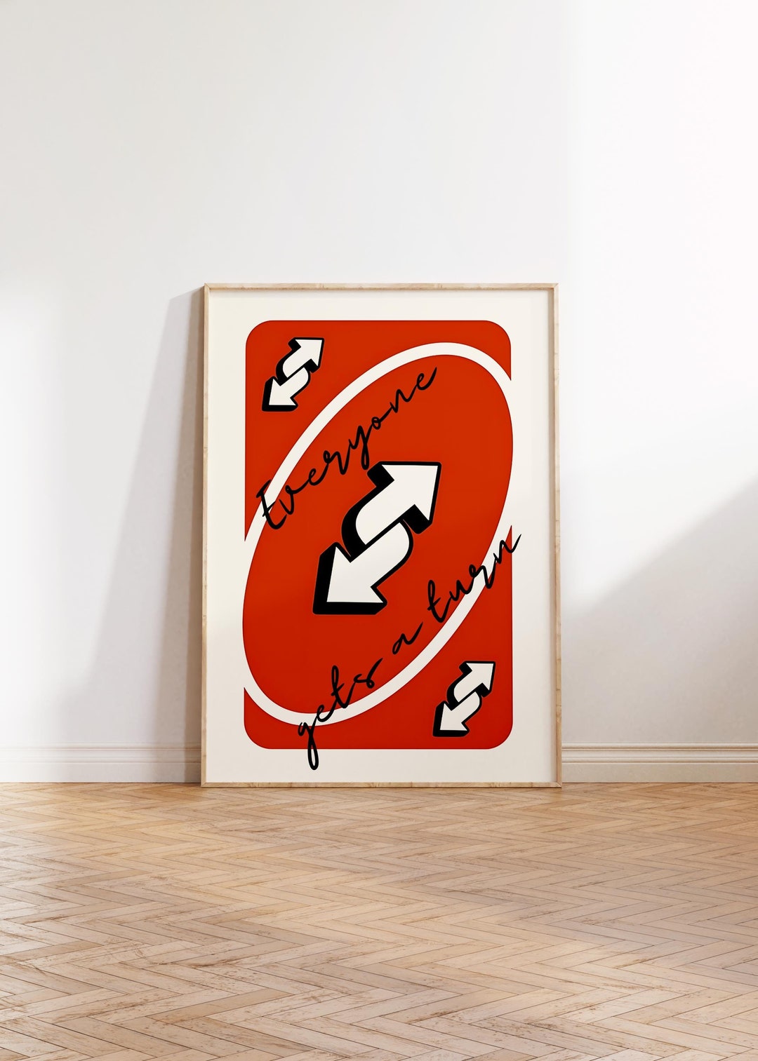 Uno Reverse Card Print, Personalized Poster, Retro Wall Art, Playing ...