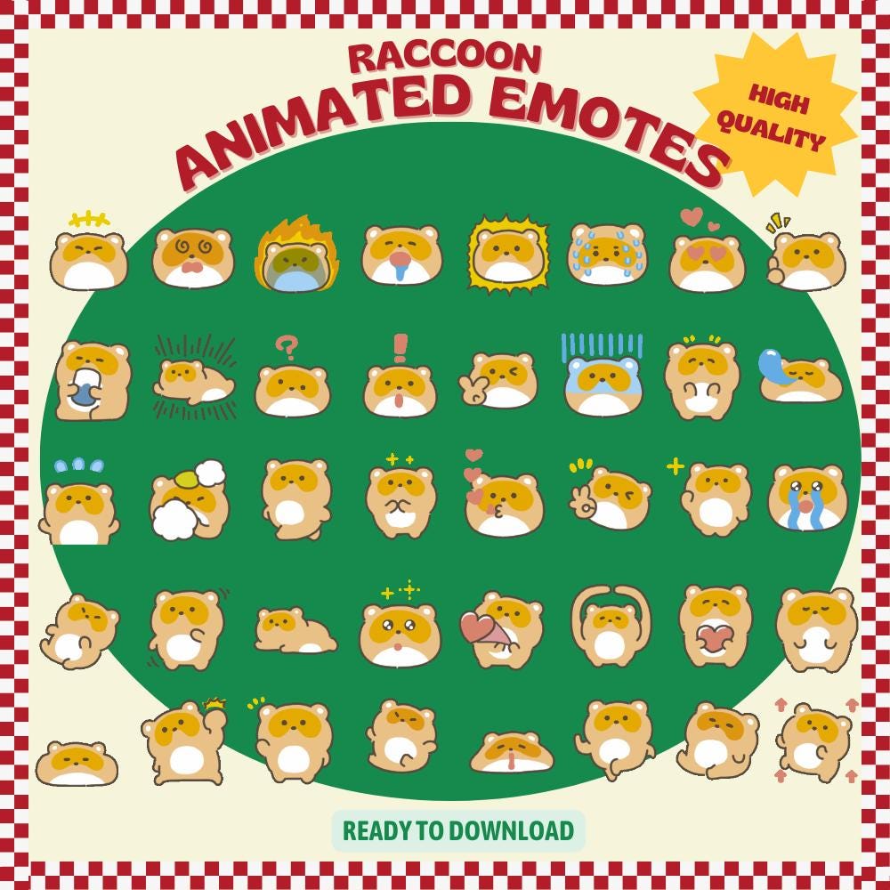 Raccoon Animated Emotes for Twitch and Discord Twitch Emotes Discord ...
