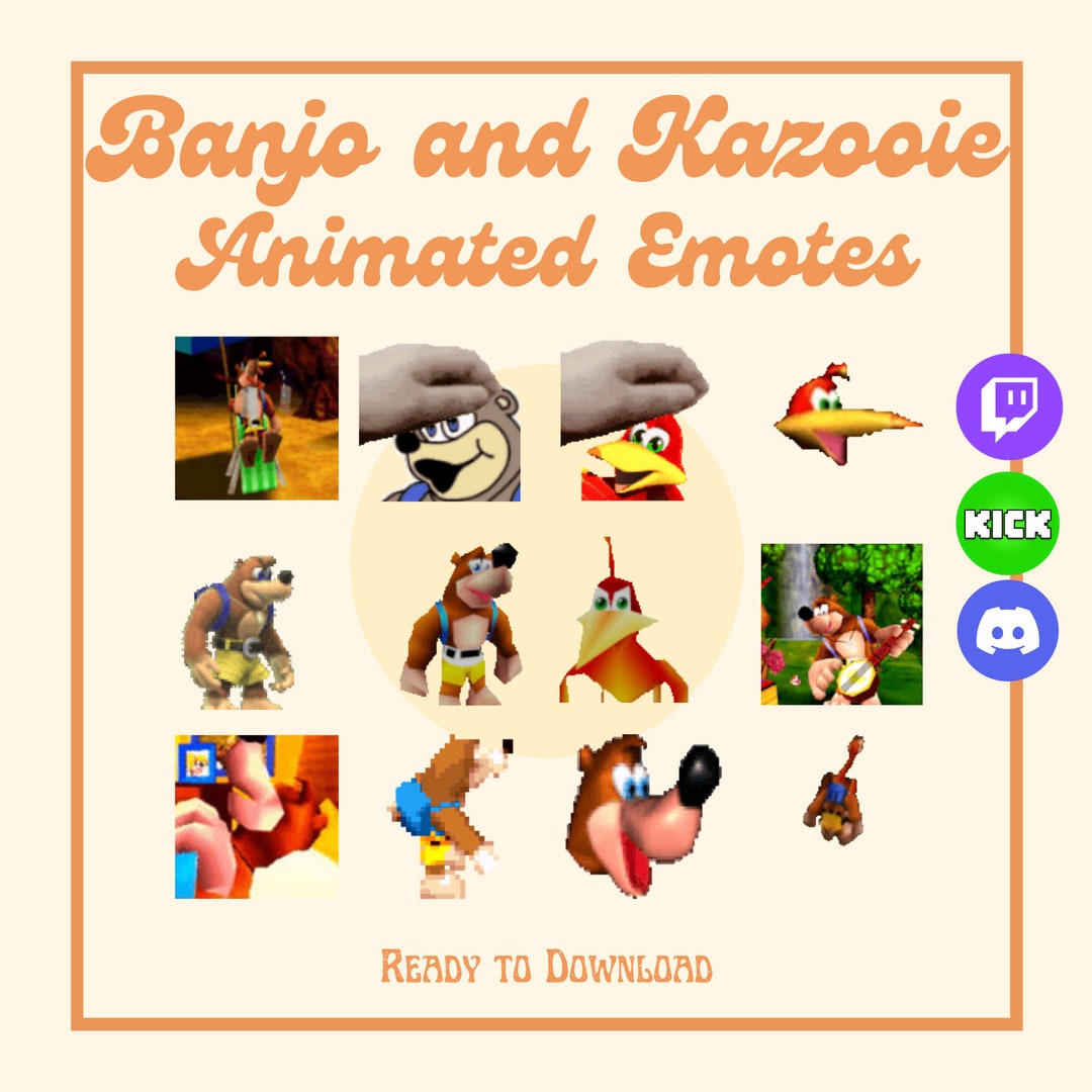 Banjo and Kazooie Animated Emotes for Twitch and Discord Twitch Emotes ...