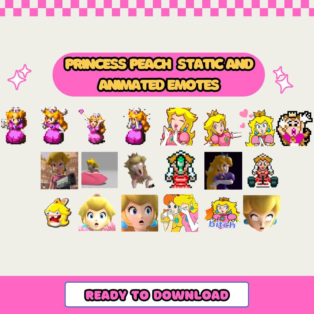 Princess Peach Bundle for Twitch and Discord Twitch Emotes Discord ...