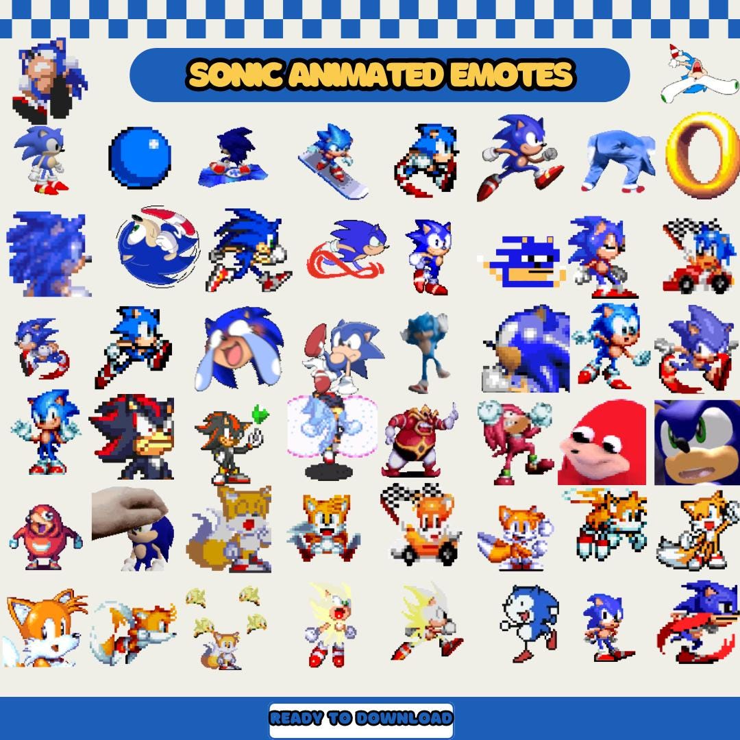 Retro Sonic Animated Emotes for Twitch and Discord Twitch Emotes ...