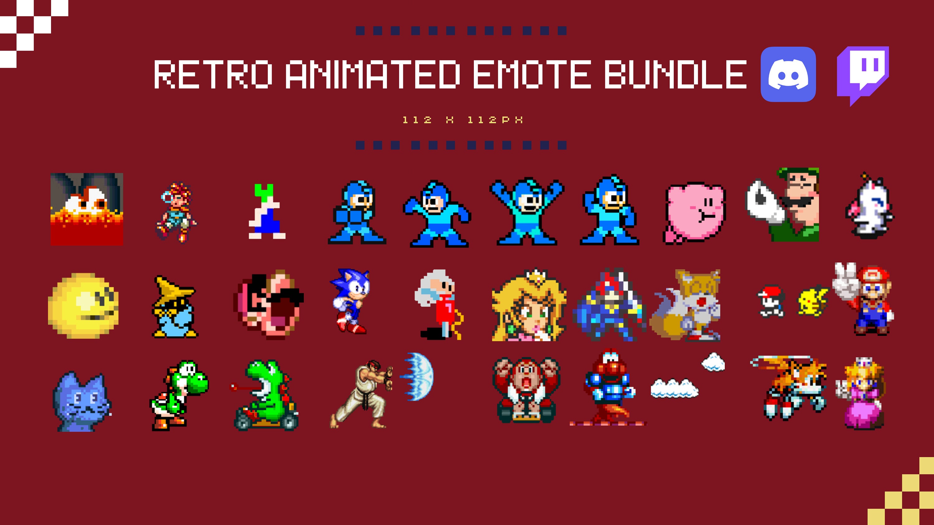 Retro Animated Emote Bundle Twitch Emotes Discord Emotes - Etsy UK