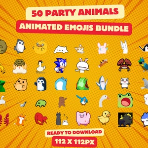 Party Animals Emote Bundle for Twitch and Discord Twitch Emotes Discord ...