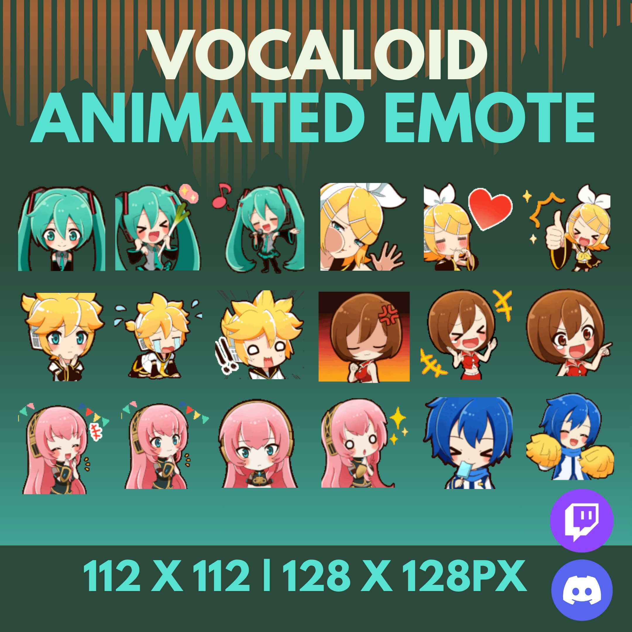 Vocaloid Bundle for Twitch and Discord Twitch Emotes Discord Emotes ...