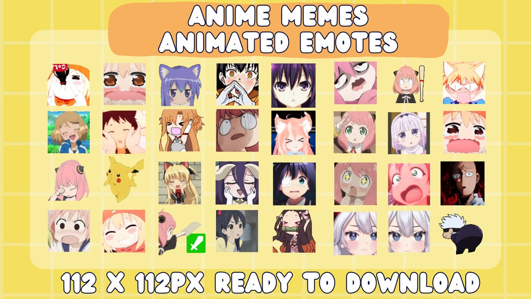 Anime Memes Animated Emote Bundle for Twitch and Discord Twitch Emotes ...