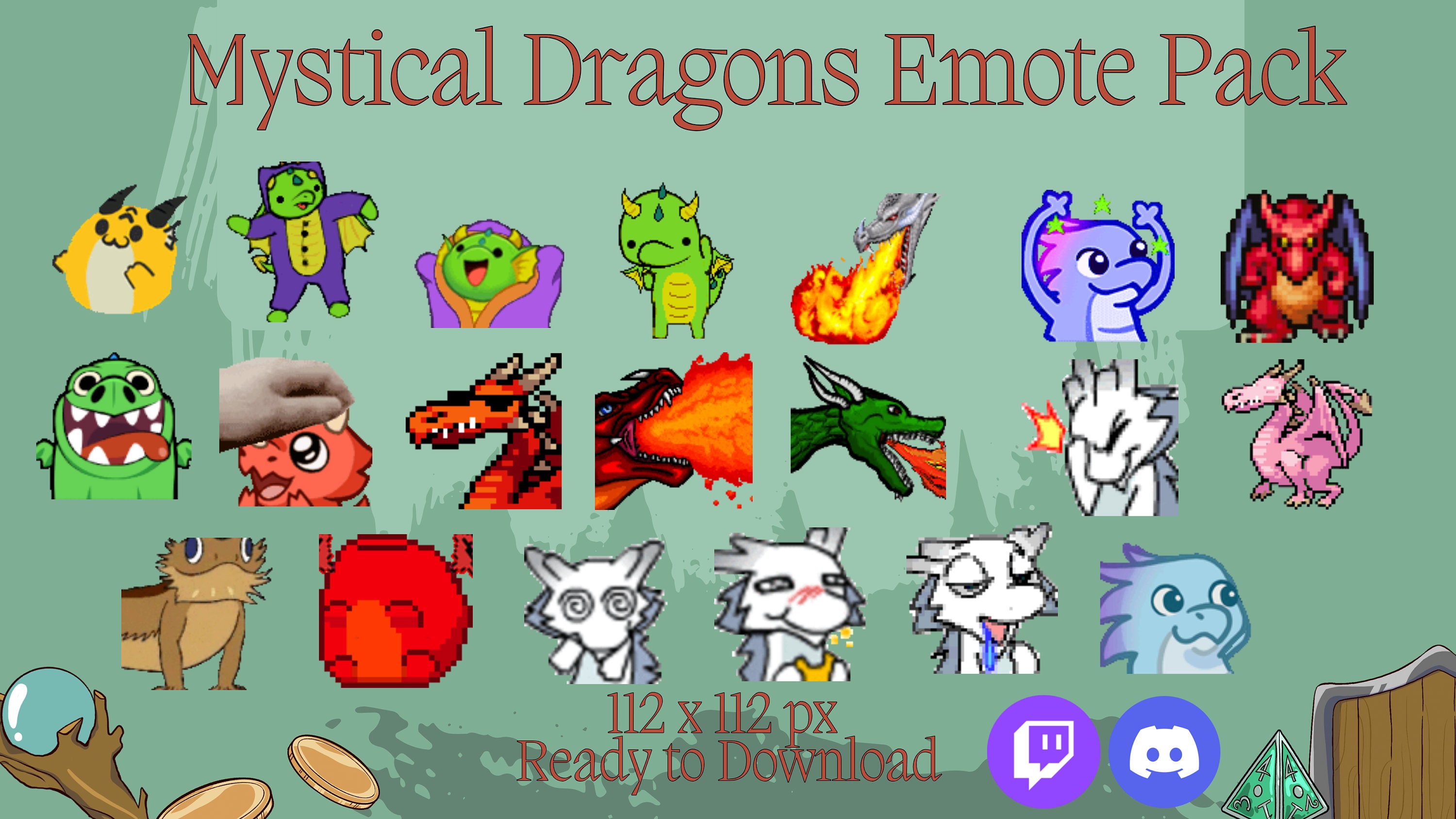 Dragon Emote Bundle for Twitch and Discord Twitch Emotes - Etsy
