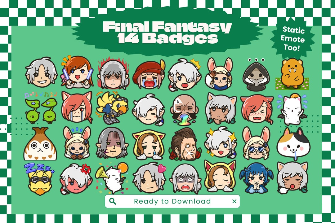 Final Fantasy 14 Bit Badges for Twitch and Discord Static Emotes Twitch ...