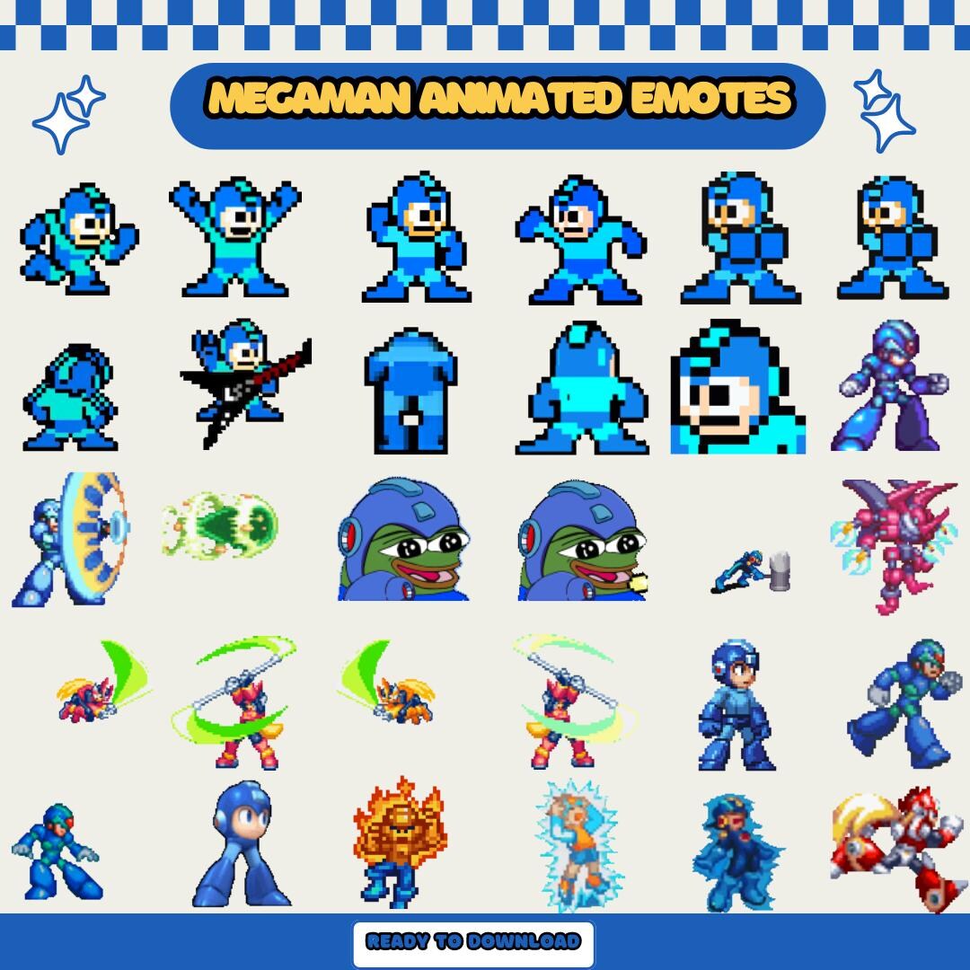Megaman Animated Emotes for Twitch and Discord Twitch Emotes Discord ...