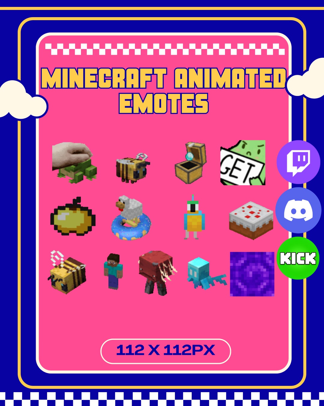 Minecraft Emote Pack for Twitch and Discord Twitch Emotes Discord ...