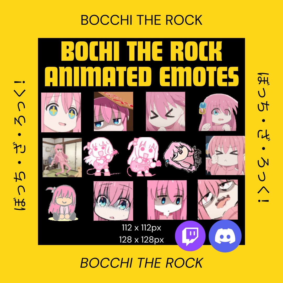 Bocchi the Rock Animated Emotes for Twitch and Discord Twitch Emotes ...