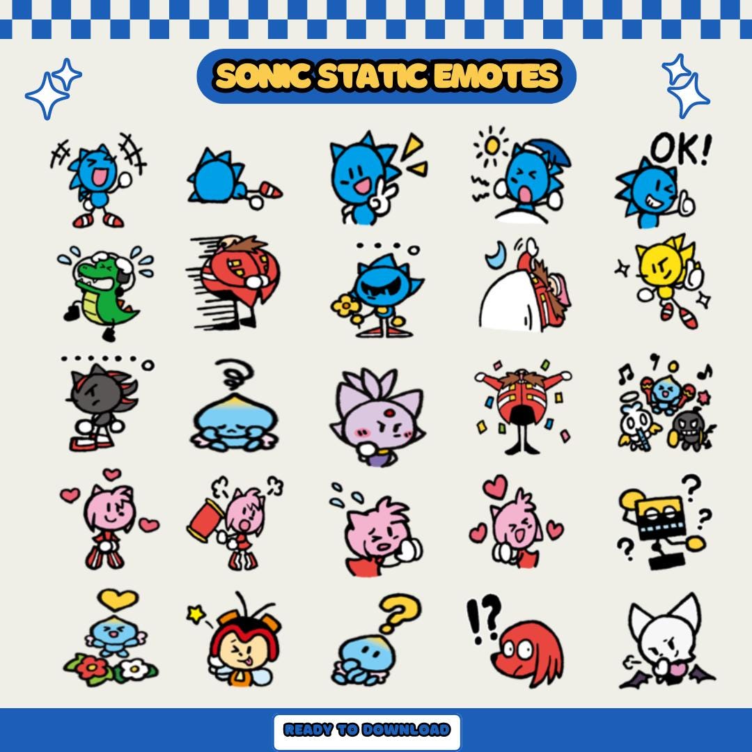 Sonic Static Emotes Animated Emotes for Twitch and Discord Twitch ...
