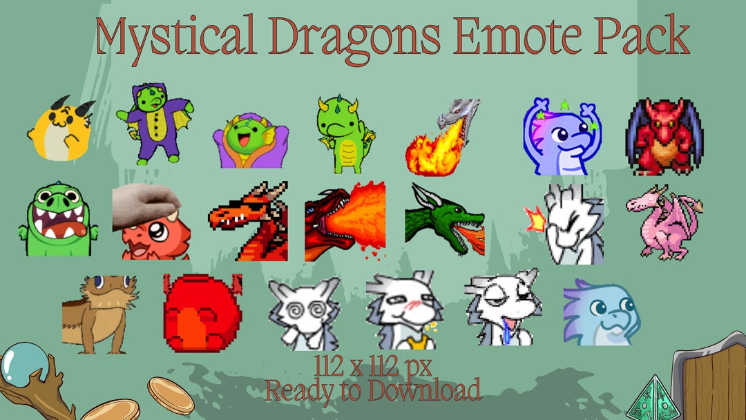 Dragon Emote Bundle for Twitch and Discord Twitch Emotes Discord Emotes ...