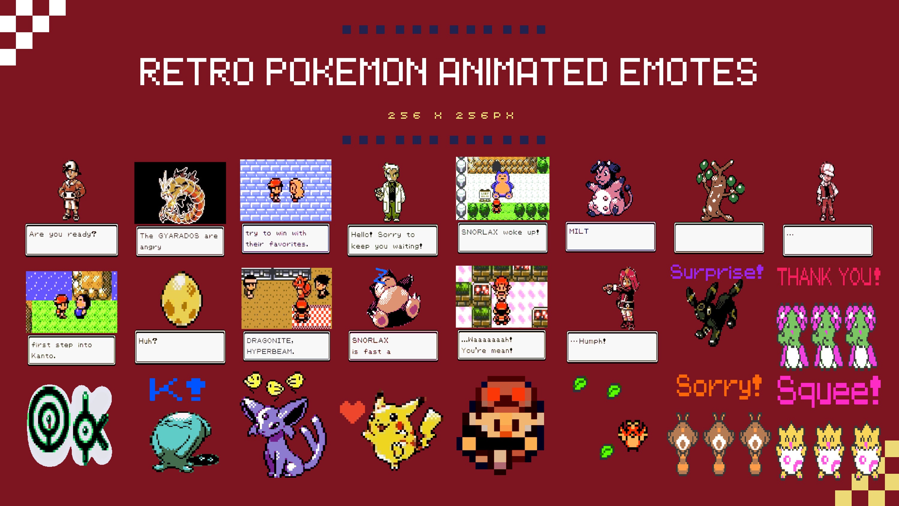 Retro Pokemon Animated Emotes for Twitch and Discord Twitch Emotes ...