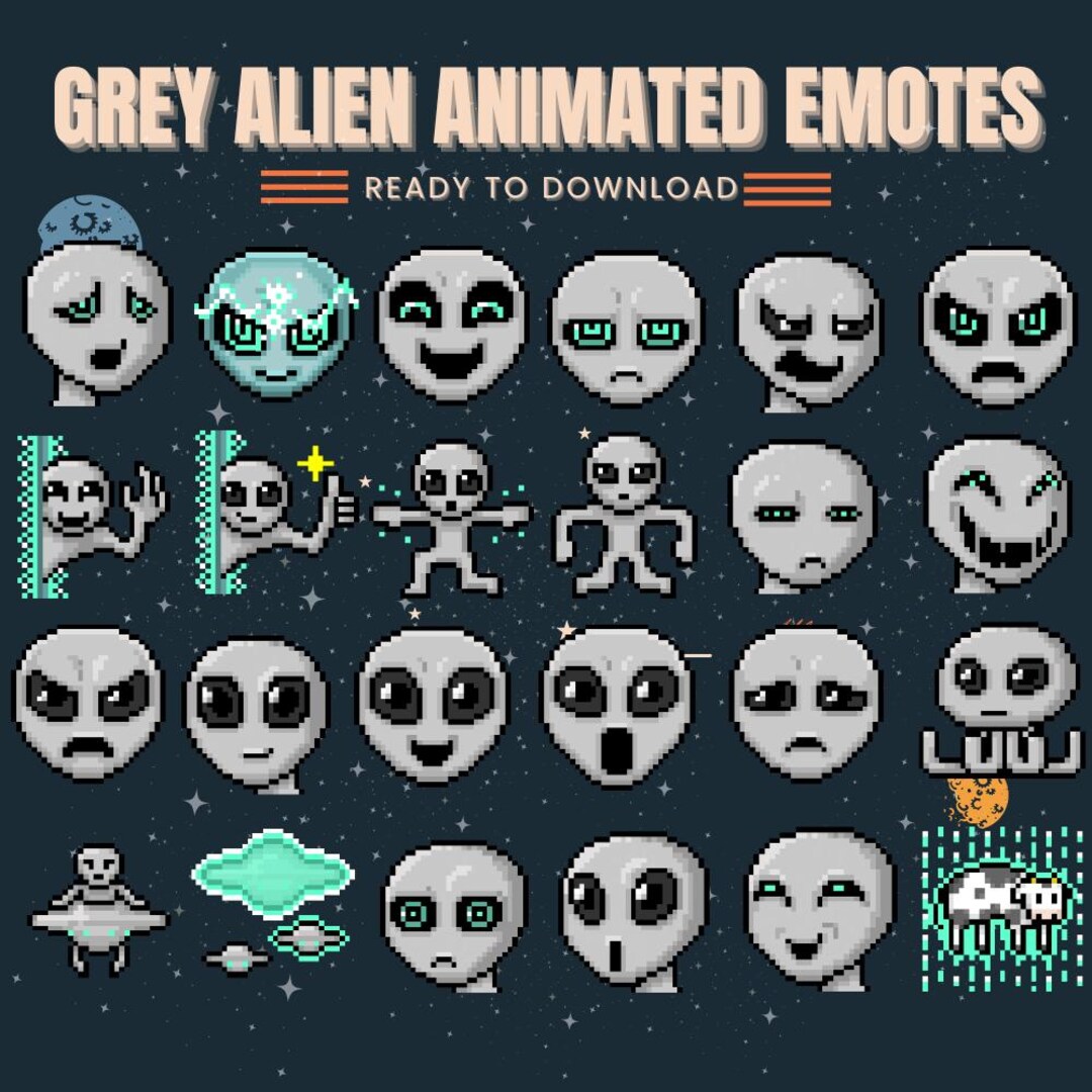 Grey Alien Animated Emotes for Twitch and Discord Twitch Emotes Discord ...