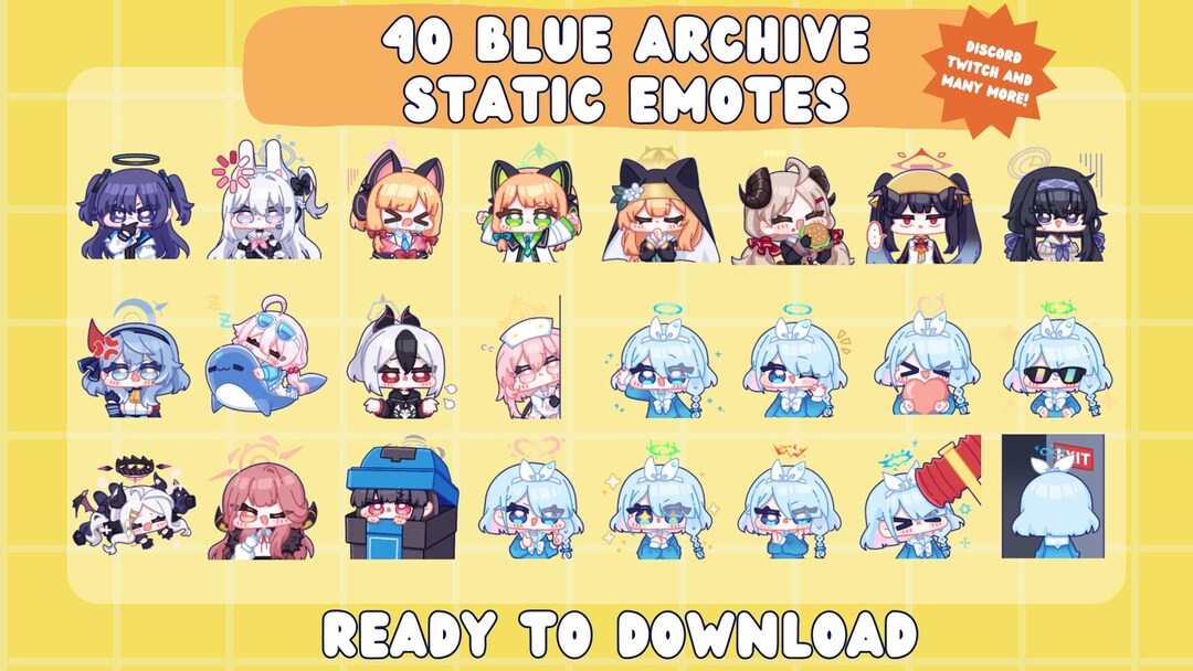 Blue Archive Static Emotes for Twitch and Discord Twitch Emotes Discord ...