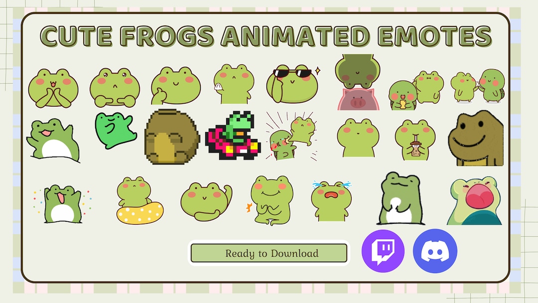 Cute Frogs Animated Emote for Twitch and Discord Twitch Emotes Discord ...