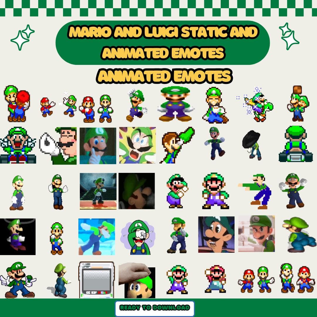 Mario and Luigi Animated Emotes Bundle for Twitch and Discord Twitch ...