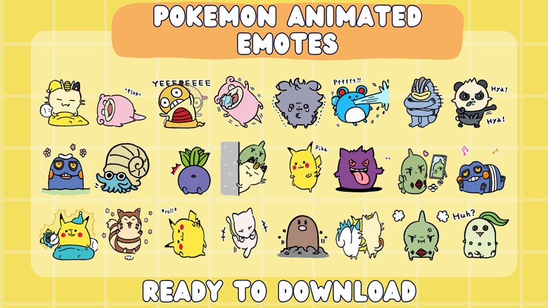 24 Animated Pokemon Emotes for Twitch, Youtube, Discord, Stream ...