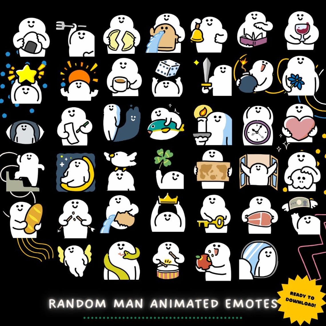 Random Man Animated Emotes for Twitch and Discord Twitch Emotes Discord ...