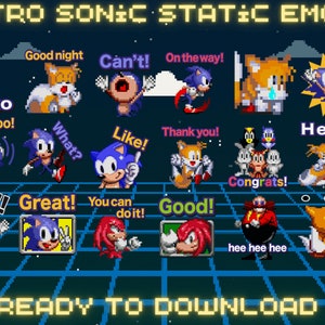 Retro Sonic Static Emotes for Twitch and Discord Twitch Emotes Discord ...