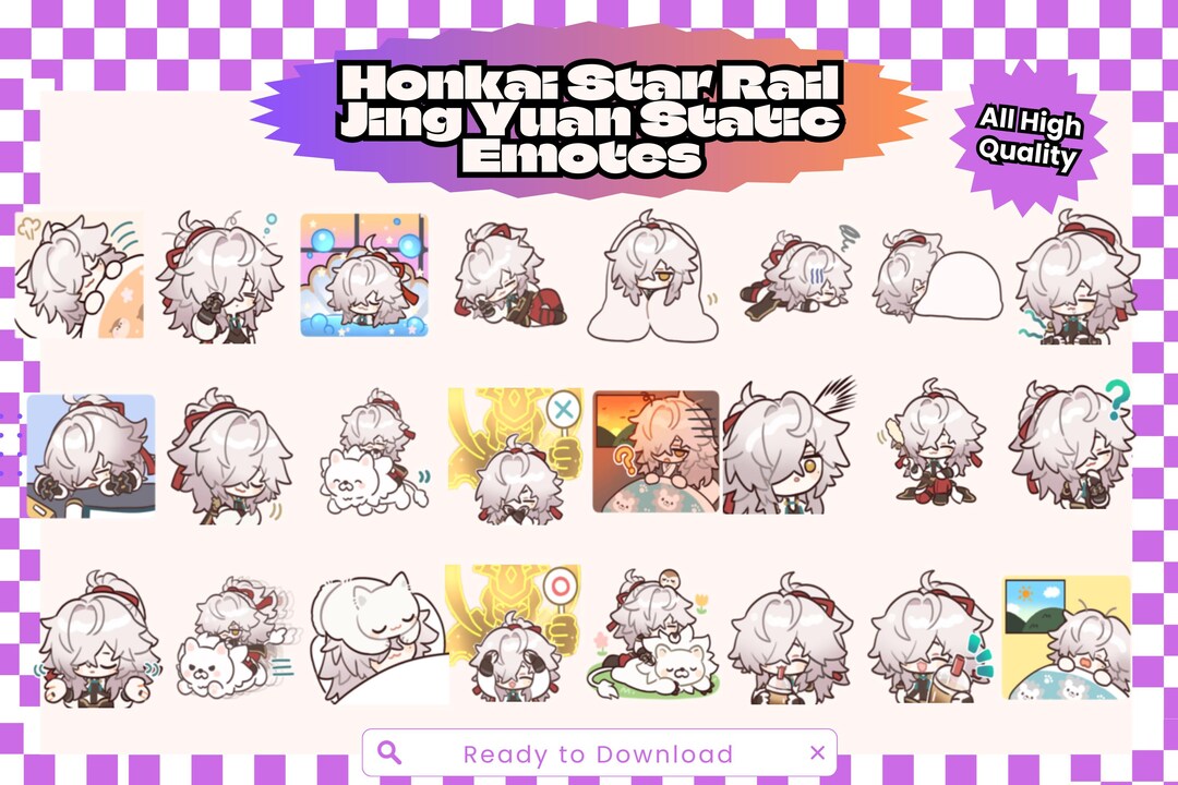 Honkai Star Rail Jing Yuan Static Emotes for Twitch and Discord Twitch ...