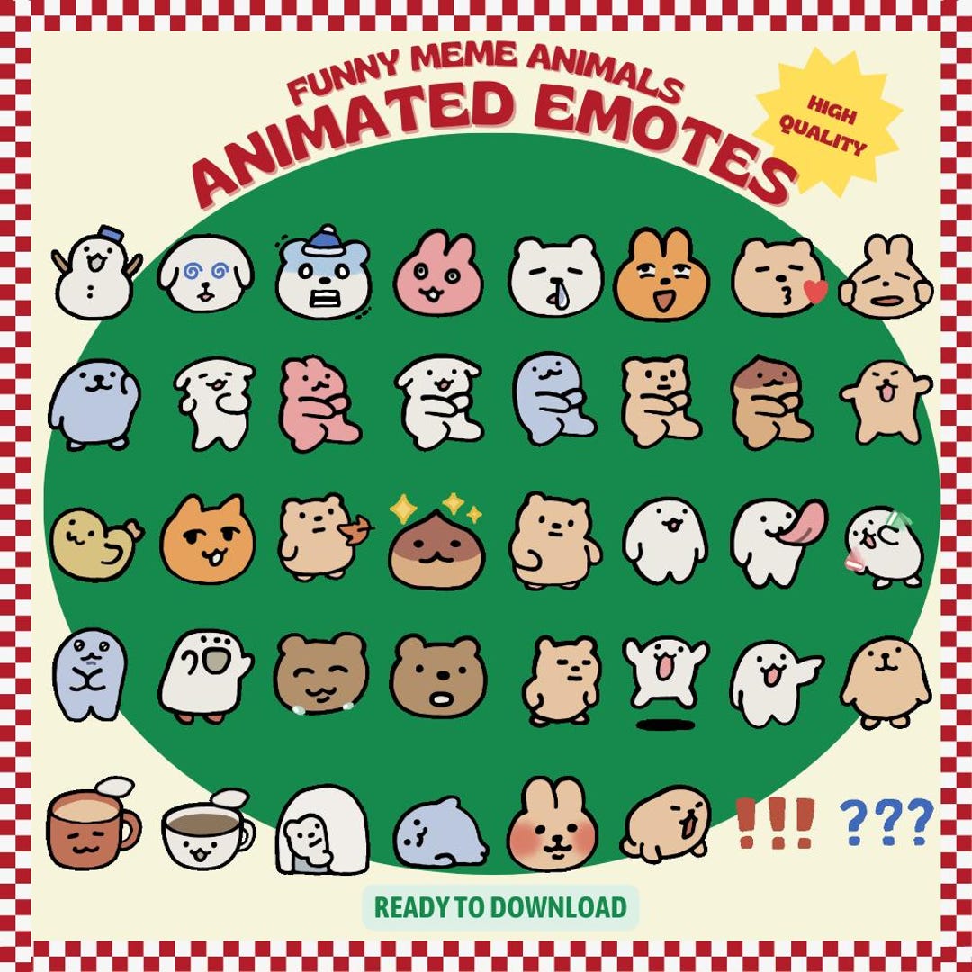 Meme Animals Animated Emotes for Twitch and Discord Twitch Emotes ...