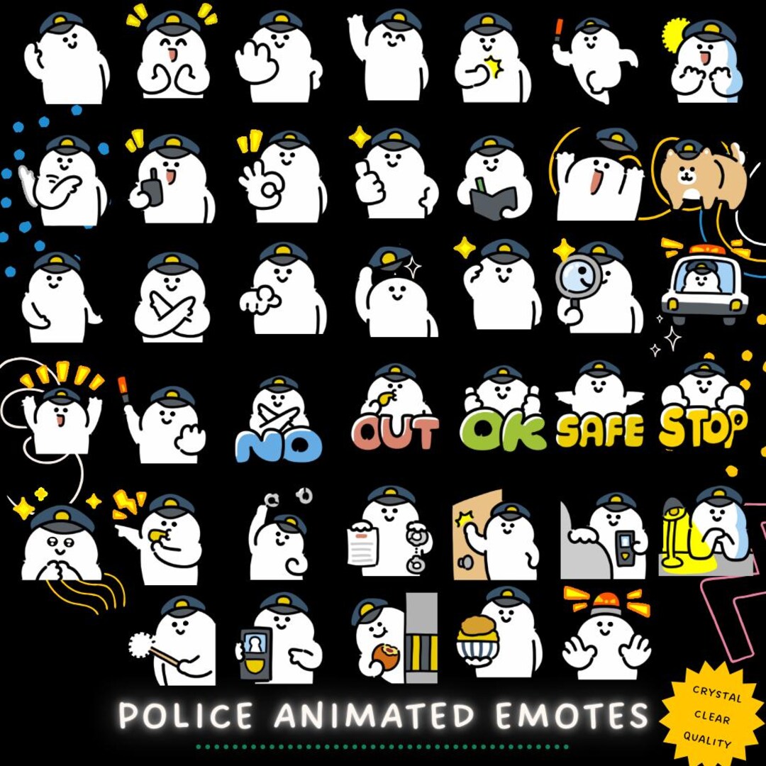 Police Animated Emotes for Twitch and Discord Twitch Emotes Discord ...