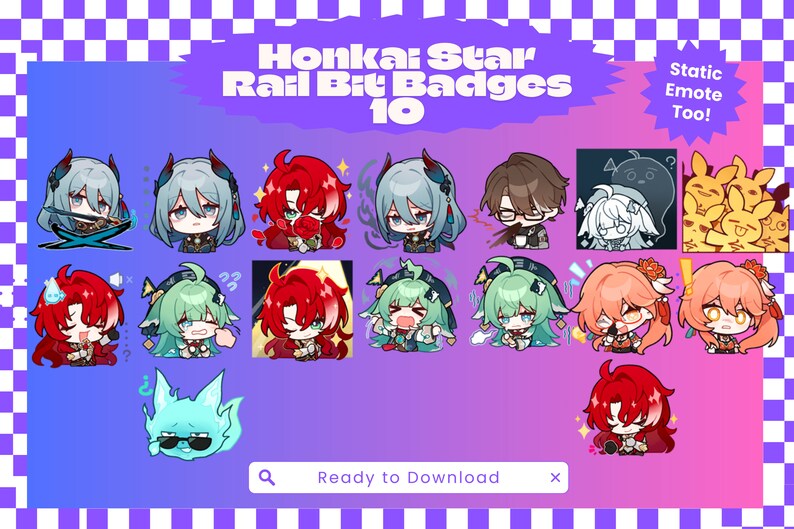 Honkai Star Rail Bit Badges 10 for Twitch and Discord Static Emotes ...