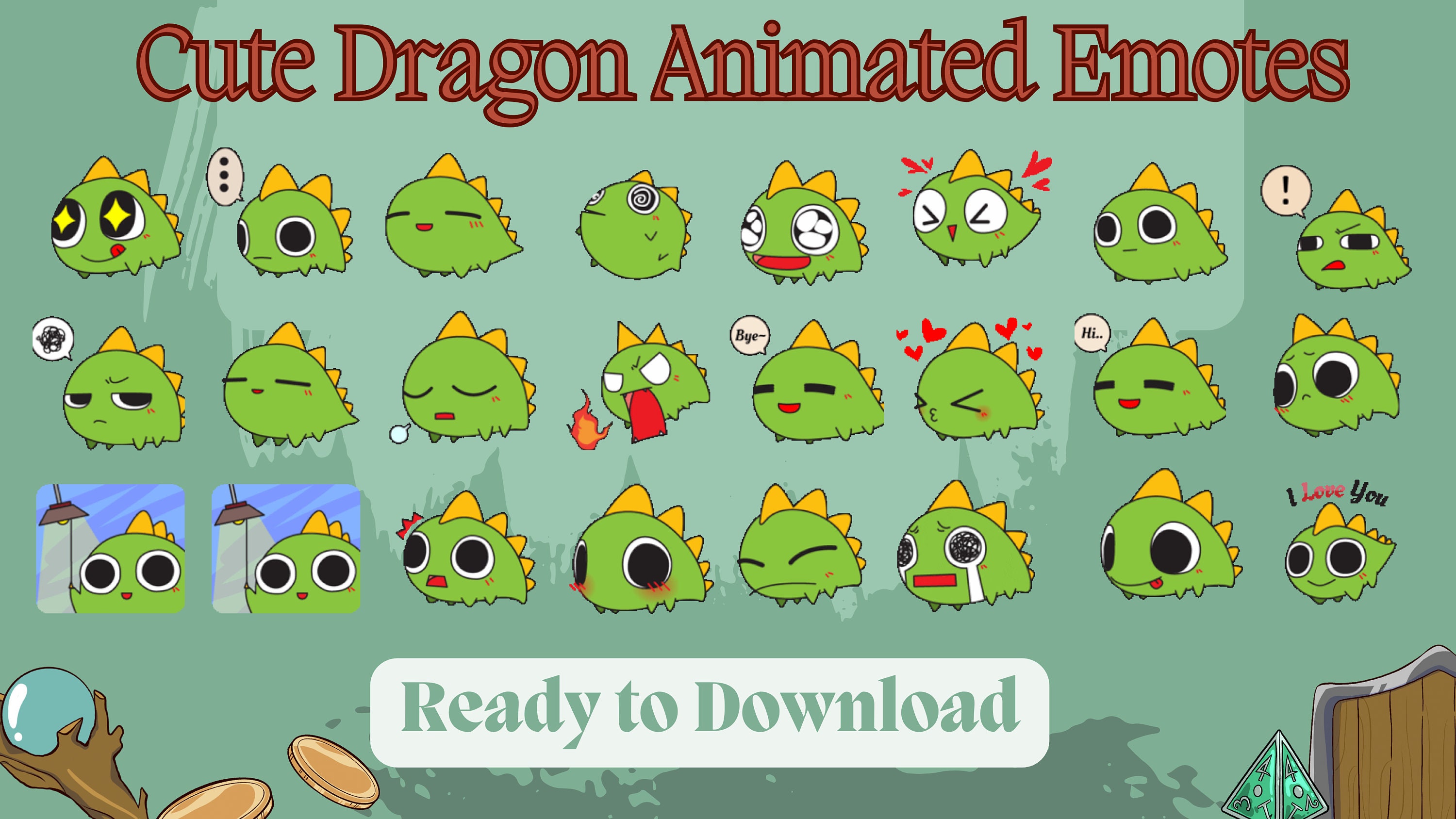 Cute Dragon Animated Emote for Twitch and Discord Twitch Emotes Discord ...