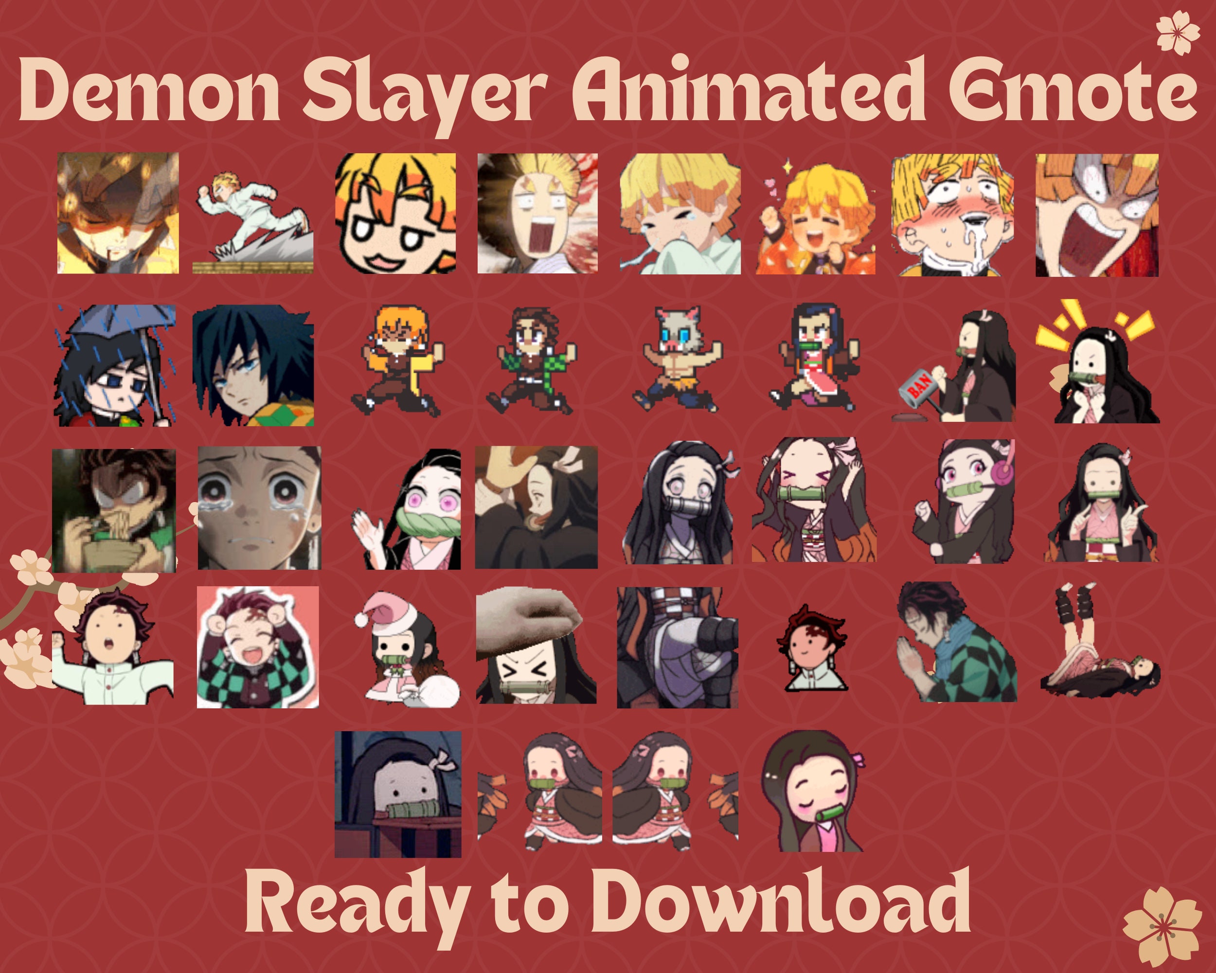 Demon Slayer Animated Emotes for Twitch and Discord Twitch Emotes ...