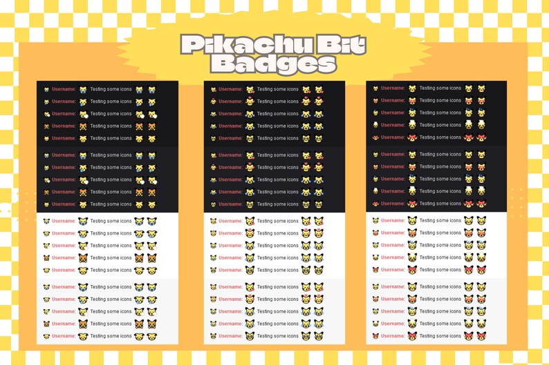 Pikachu Bit Badges for Twitch and Discord Static Emote Twitch Emotes ...