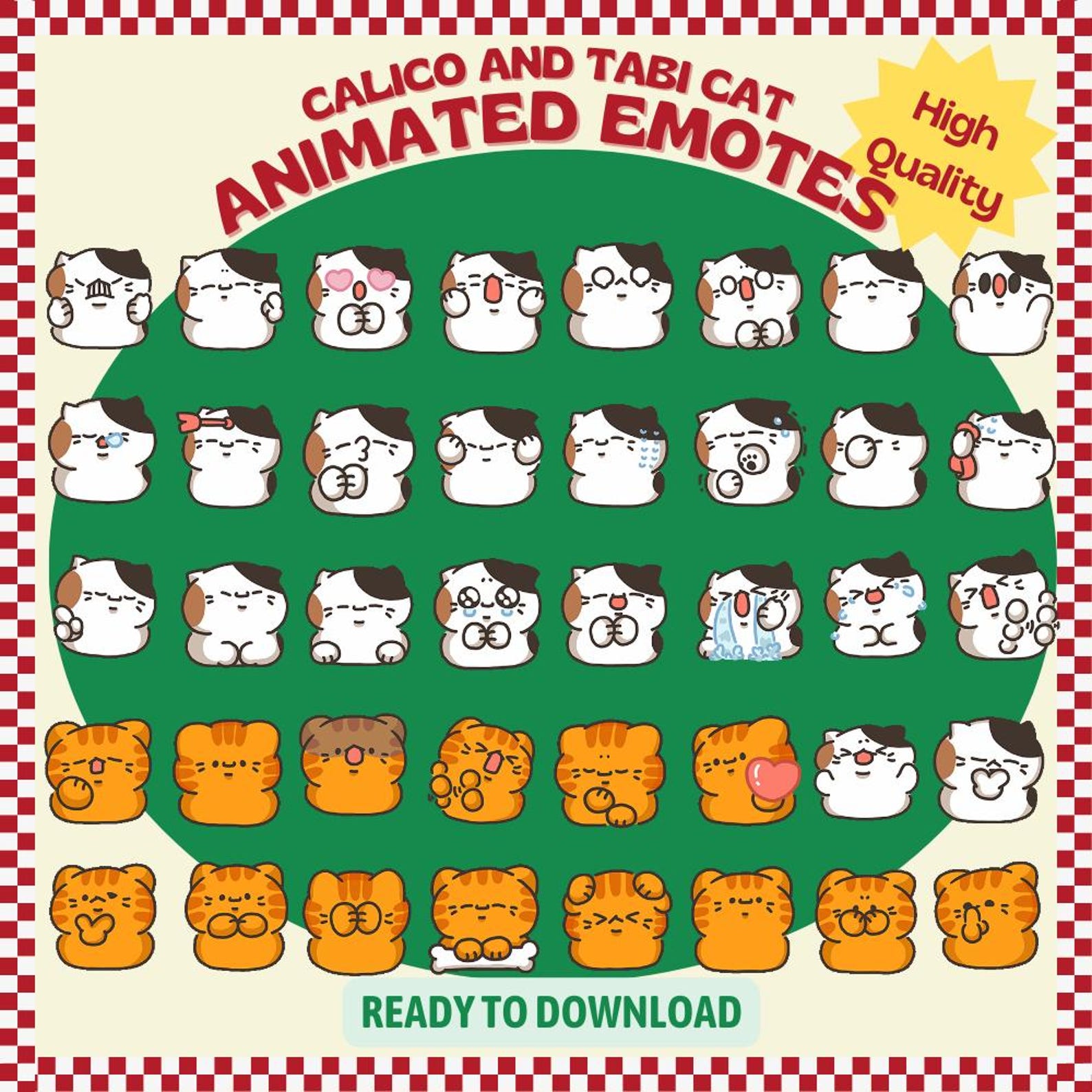 Calico and Tabi Cat Animated Emote for Twitch and Discord Twitch Emotes ...