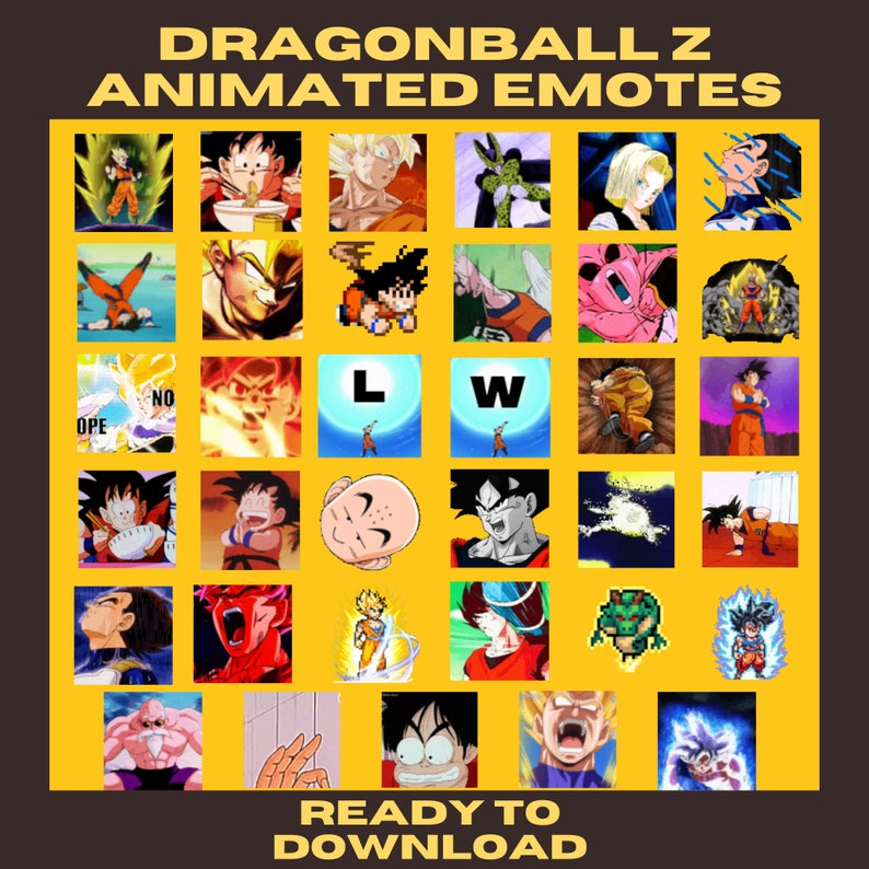 Dragonball Z Animated Emotes for Twitch and Discord Twitch Emotes ...