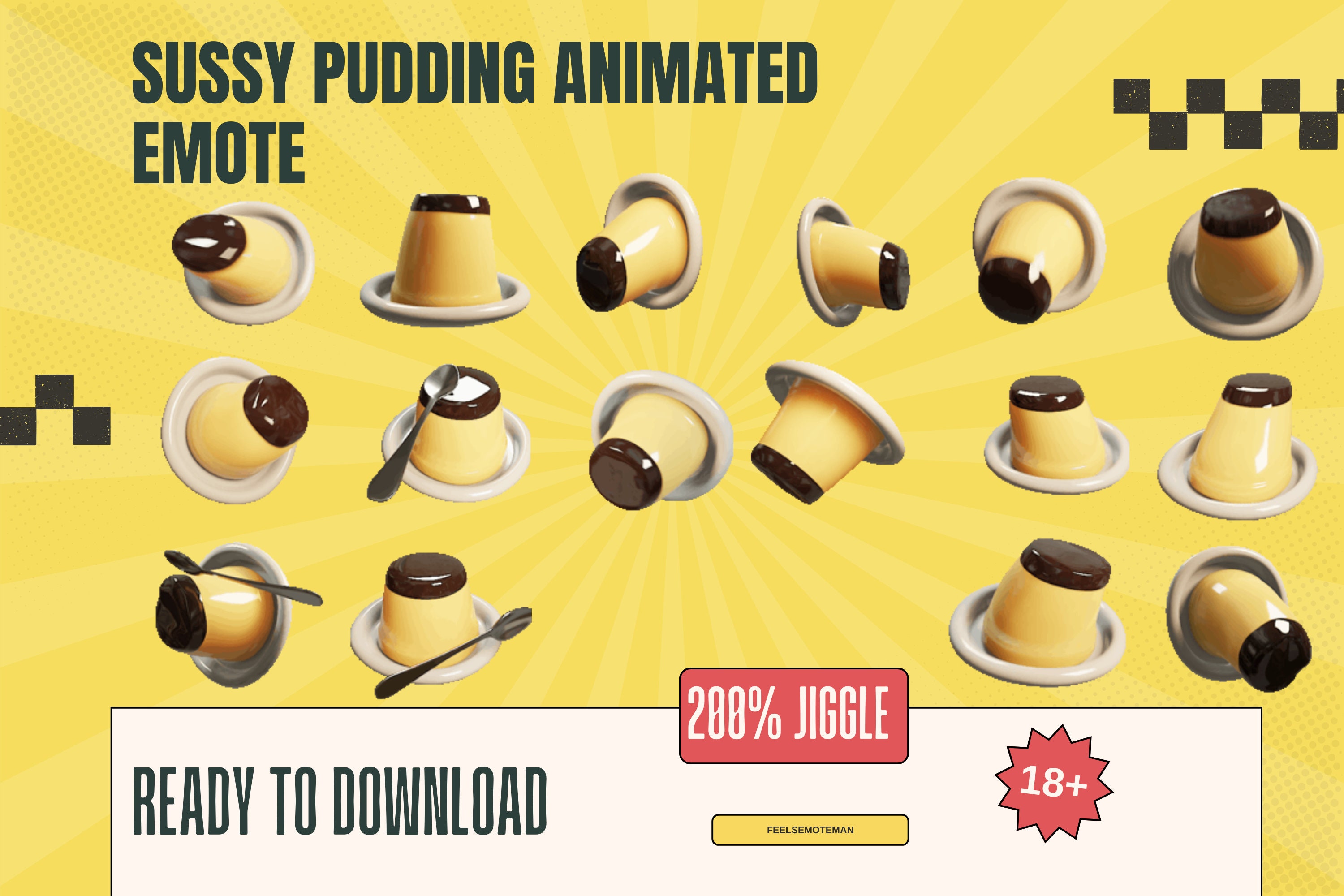 Sussy Pudding Animated Emotes for Twitch and Discord Twitch Emotes ...