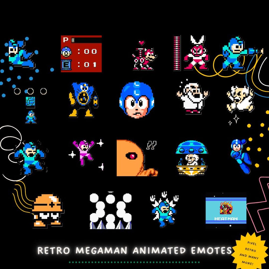 Retro Megaman Animated Emotes for Twitch and Discord Twitch Emotes ...