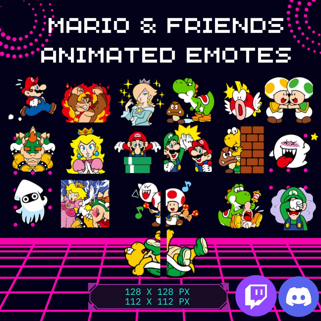 Retro Mario & Friends Animate Emote Bundle für Twitch und Discord ...
