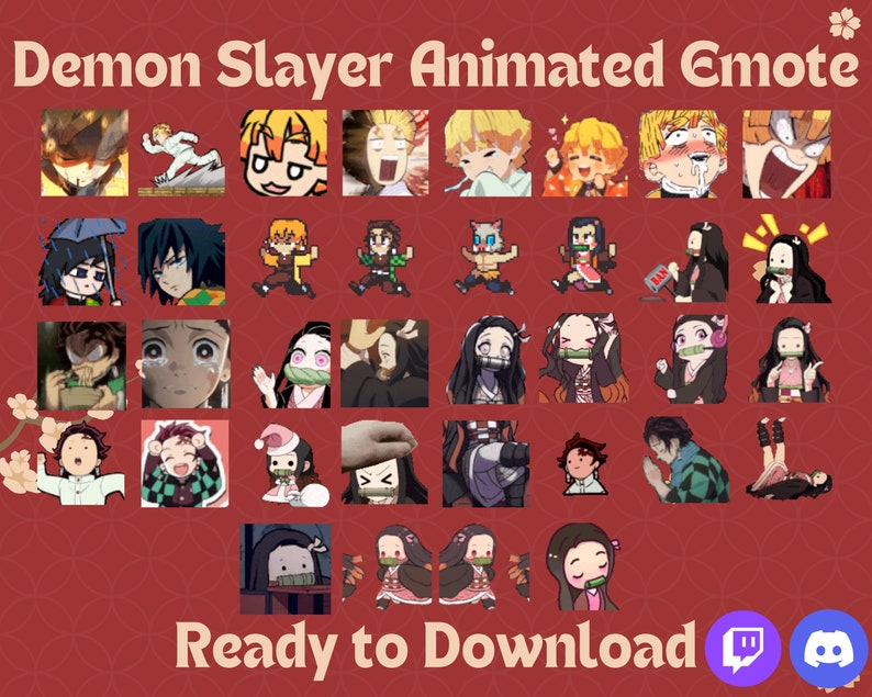 Demon Slayer Animated Emotes for Twitch and Discord Twitch Emotes ...