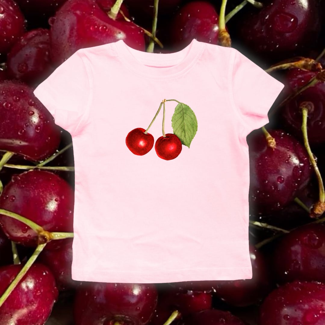 Pink Cherry Y2k Graphic Baby Tee Sustainable Y2k Screen Printed Slogan ...