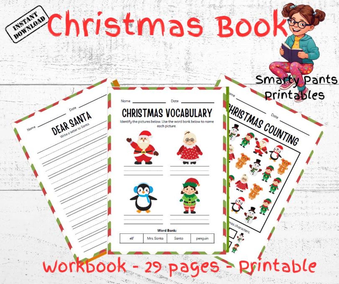 Christmas Activity Book for Kids | Kindergarten Learning Worksheets ...