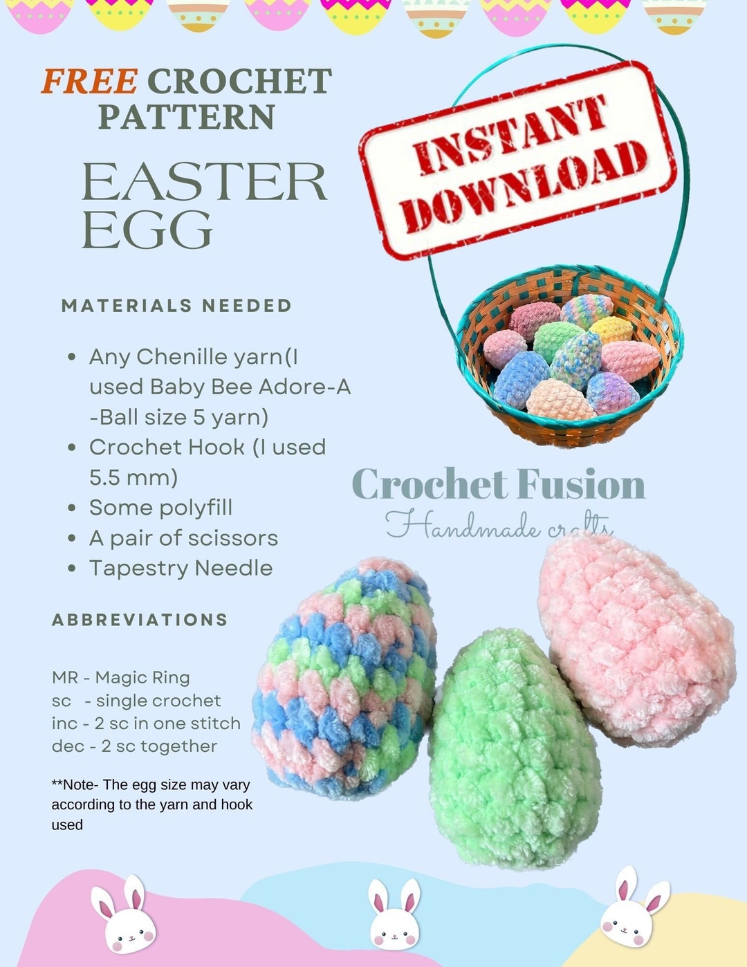 Free Easter Egg Crochet Pattern Instant Download PDF Pattern Only - Etsy