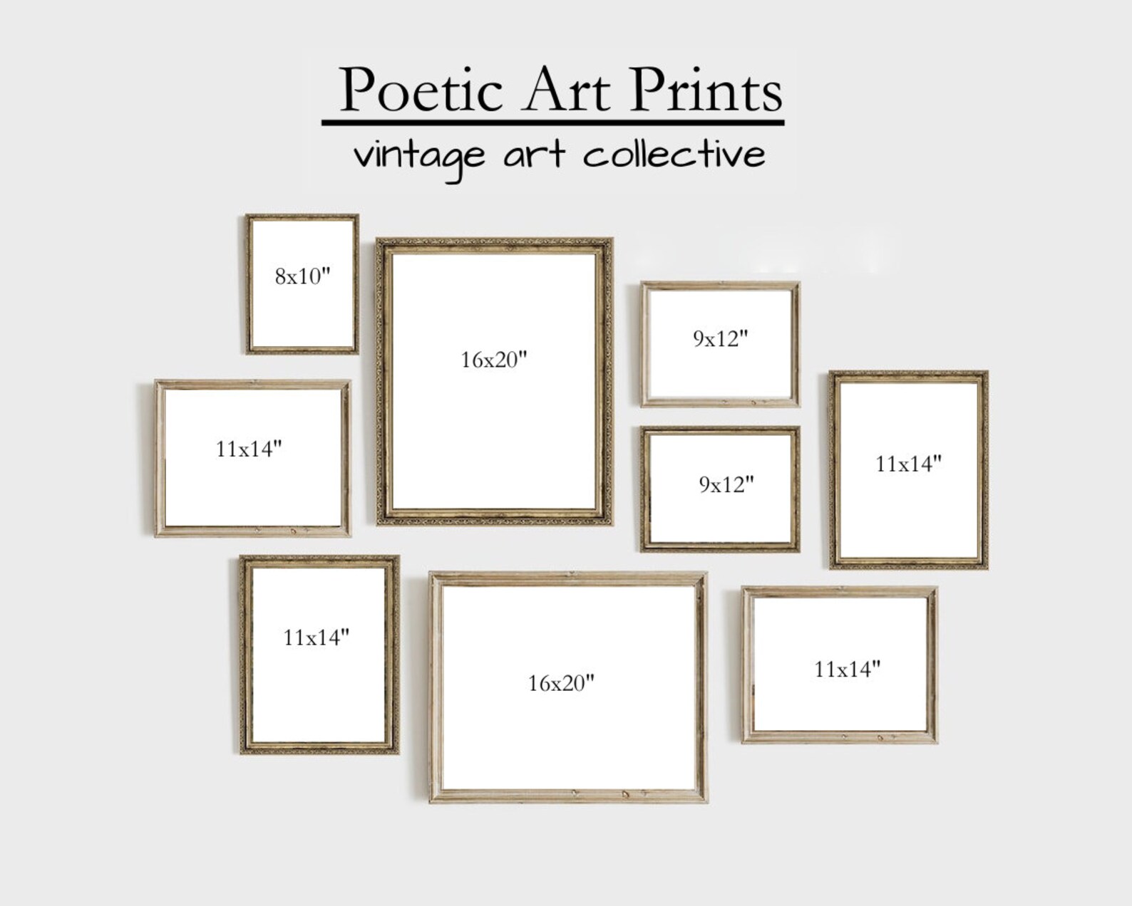 Vintage Neutral Gallery Wall SET Gallery Art Print Set of Nine Wall ...